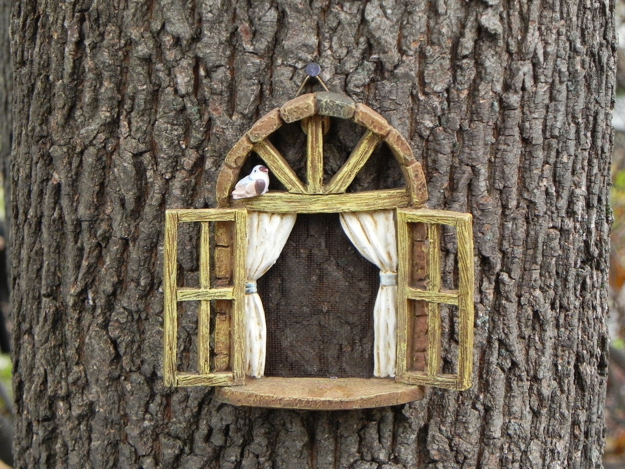 Fairy Garden Window, Optional Miniature Bird, Fairy Garden Miniatures ...