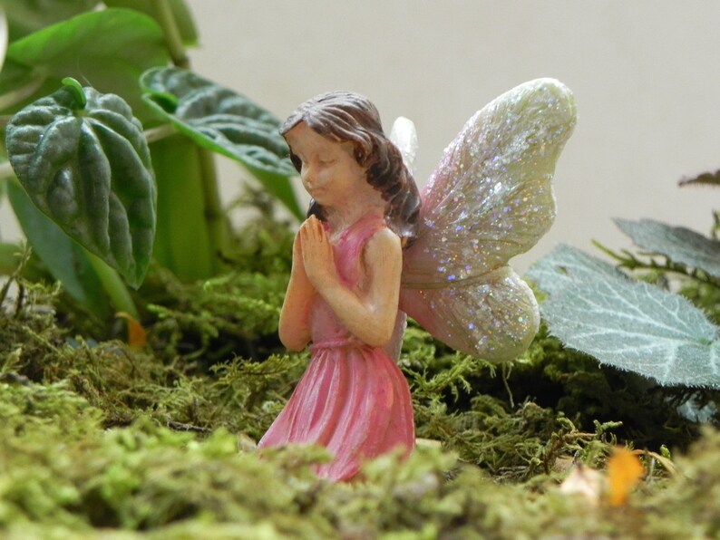 Fairy Garden Miniatures Handcrafted Sign - Believe - Praying Fairy ...