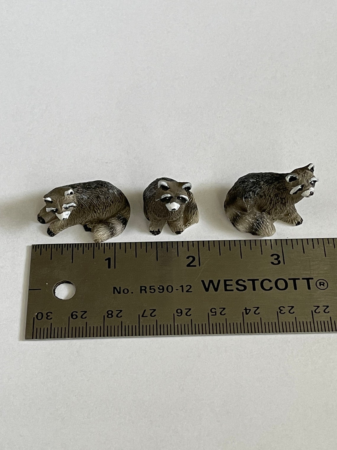 Miniature Raccoons SET of 3 miniature raccoon fairy garden | Etsy