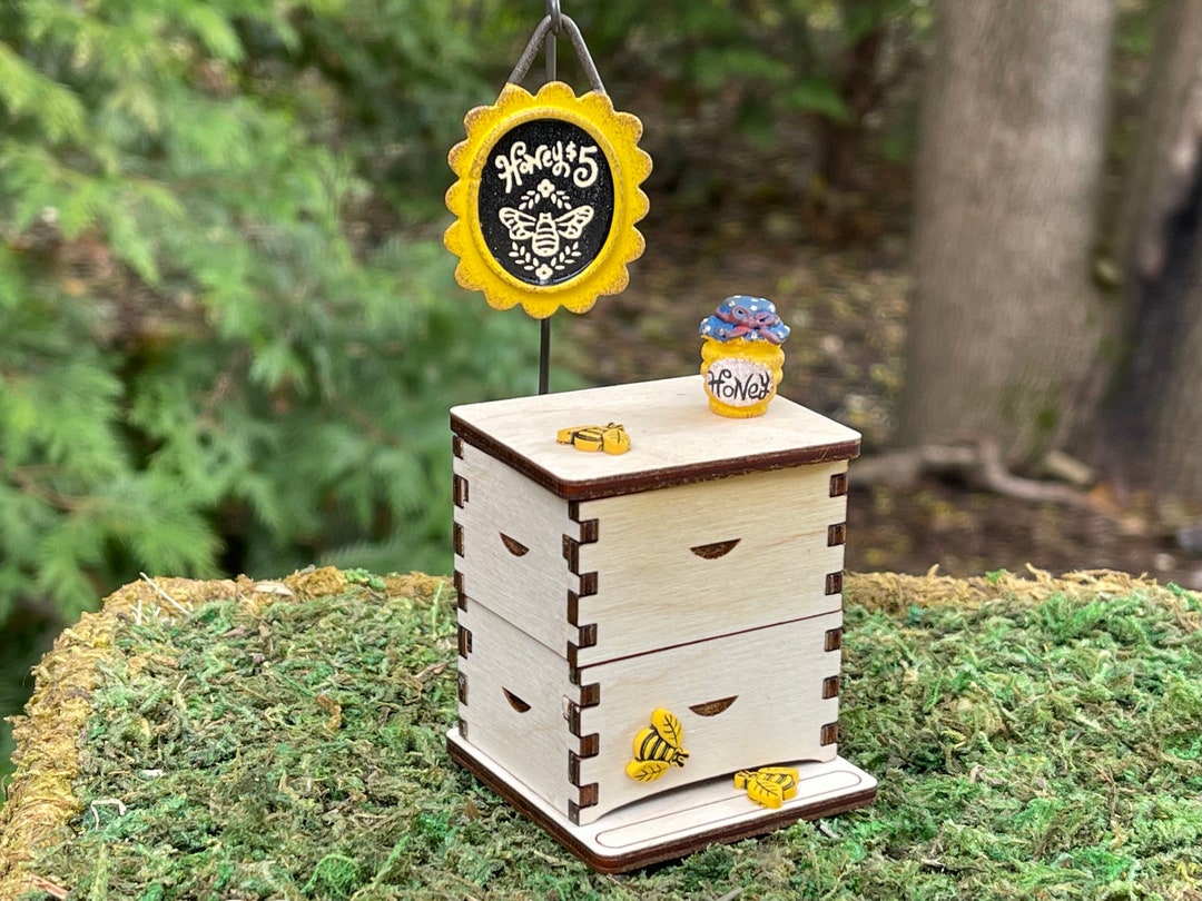Miniature Bee Hive, Miniature Bees, Miniature Honey, Bee Keeper's Gift ...