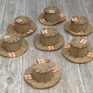 Miniature Scarecrow Hat, Burlap Hat, Doll Hat, Fall Miniatures, Tiered ...