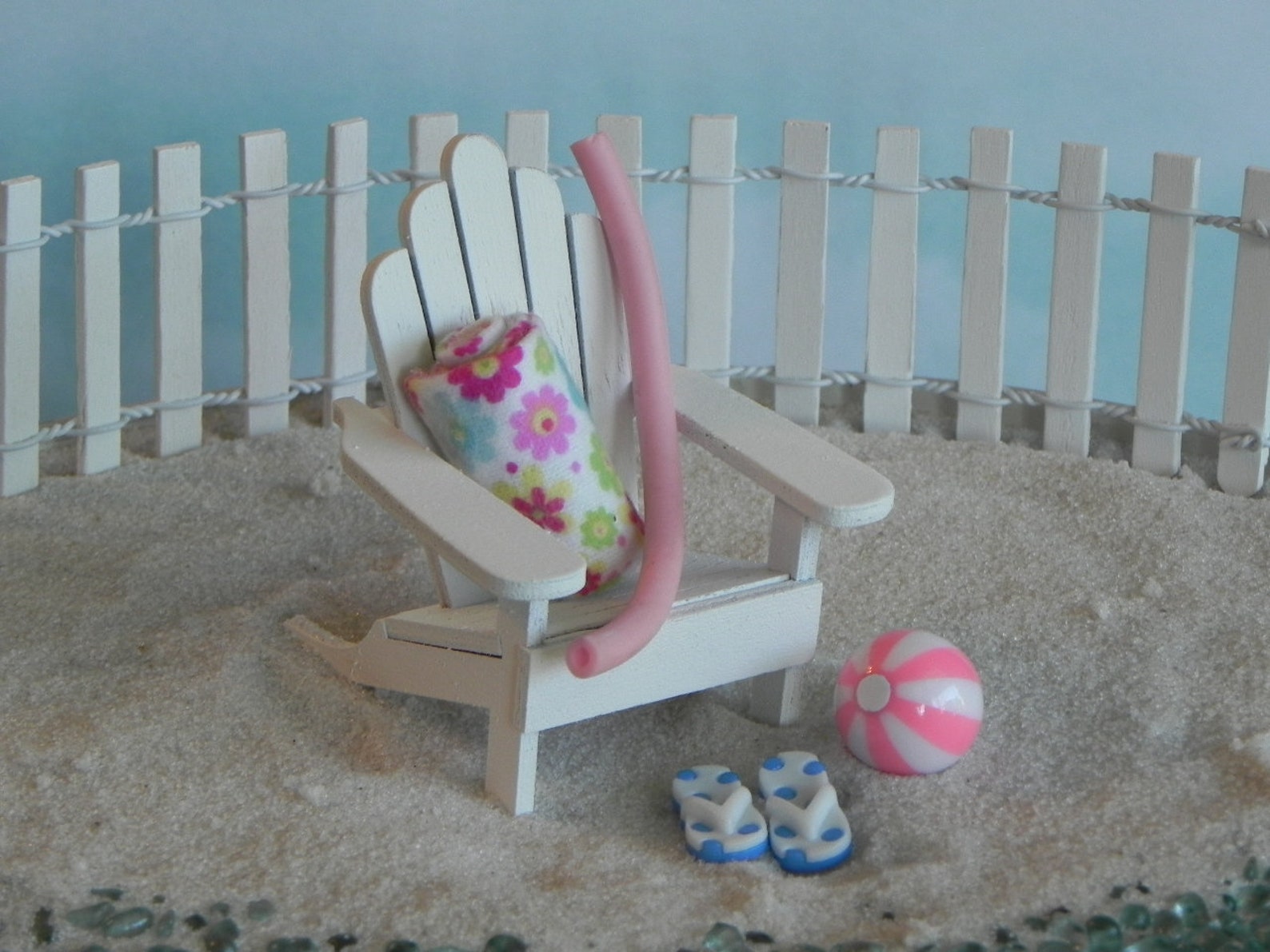 Fairy Garden Beach Miniatures, Coastal Miniatures, Miniature Adirondack ...