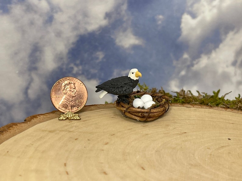 Miniature Bald Eagle, Mini Eagle, Miniature Nest, Fairy Garden ...