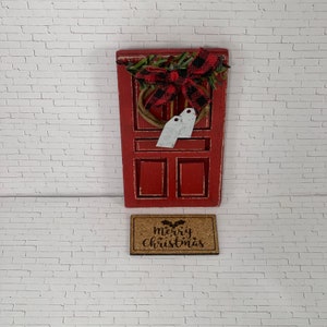 Miniature Christmas Door, Fairy Door, Dollhouse Minis, Front Porch ...