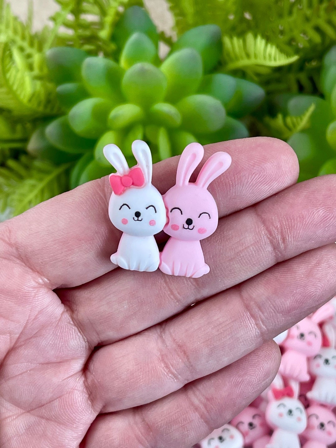 Miniature Love Bunnies, Flatback Embellishments, Flat Back Bunnies ...