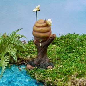 Fairy Garden Beehive With Bees, Bee Hive on Stand, Fairy Garden ...