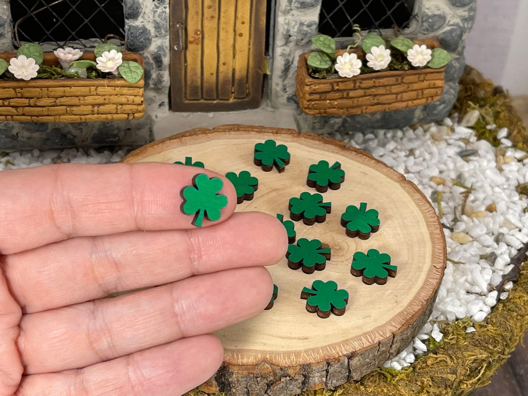 Miniature Shamrock, 3 Leaf Clover, Wooden Laser Cut Craft Supplies, St ...