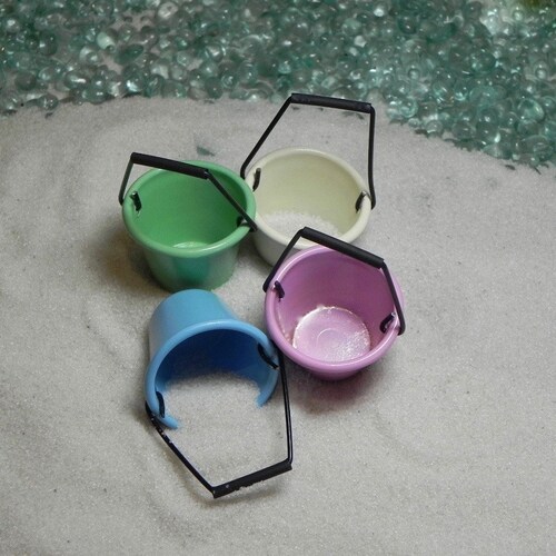ONE Miniature Bucket Beach Pail Pink Green Blue Cream Fairy - Etsy