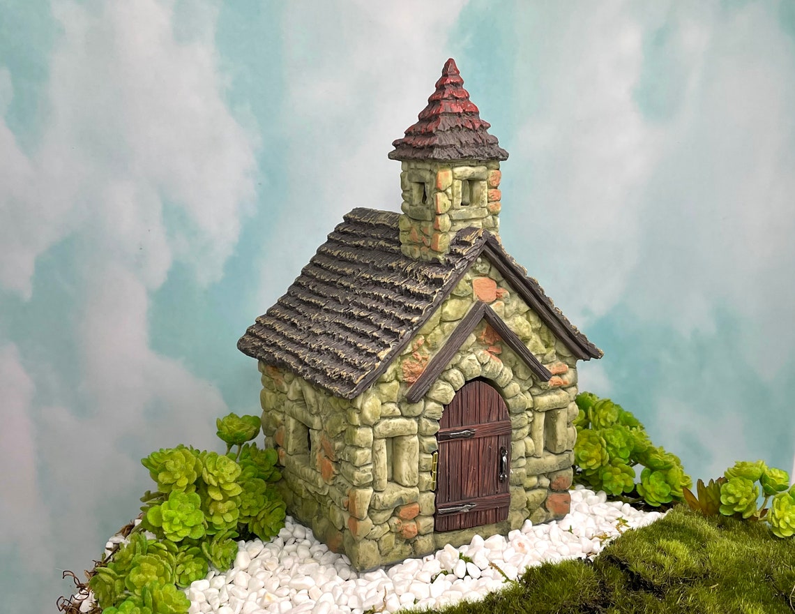 Miniature Wedding Chapel, Fairy Garden Accessory, Wedding Decor ...