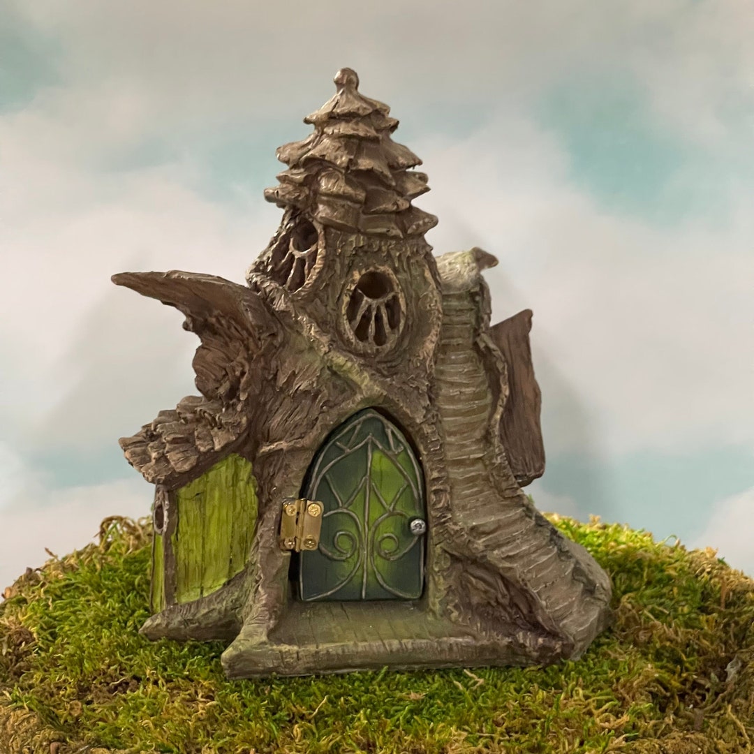Merlin's Manor Wizard Pinecone Top House With Hinged Door and Winding ...