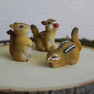 Fairy Garden Miniatures, Chipmunk Figurines, Set of 3, Miniature ...
