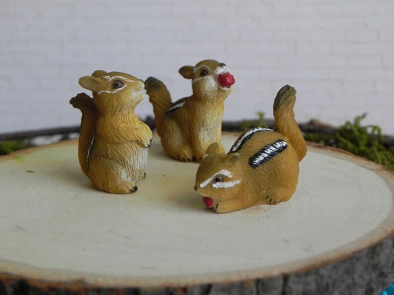 Fairy Garden Miniatures Chipmunk Figurines Set of 3 - Etsy