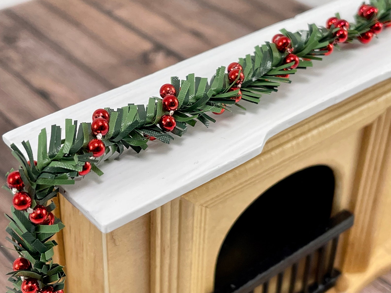 Miniature Christmas Garland Artificial Pine Wired Roping With - Etsy