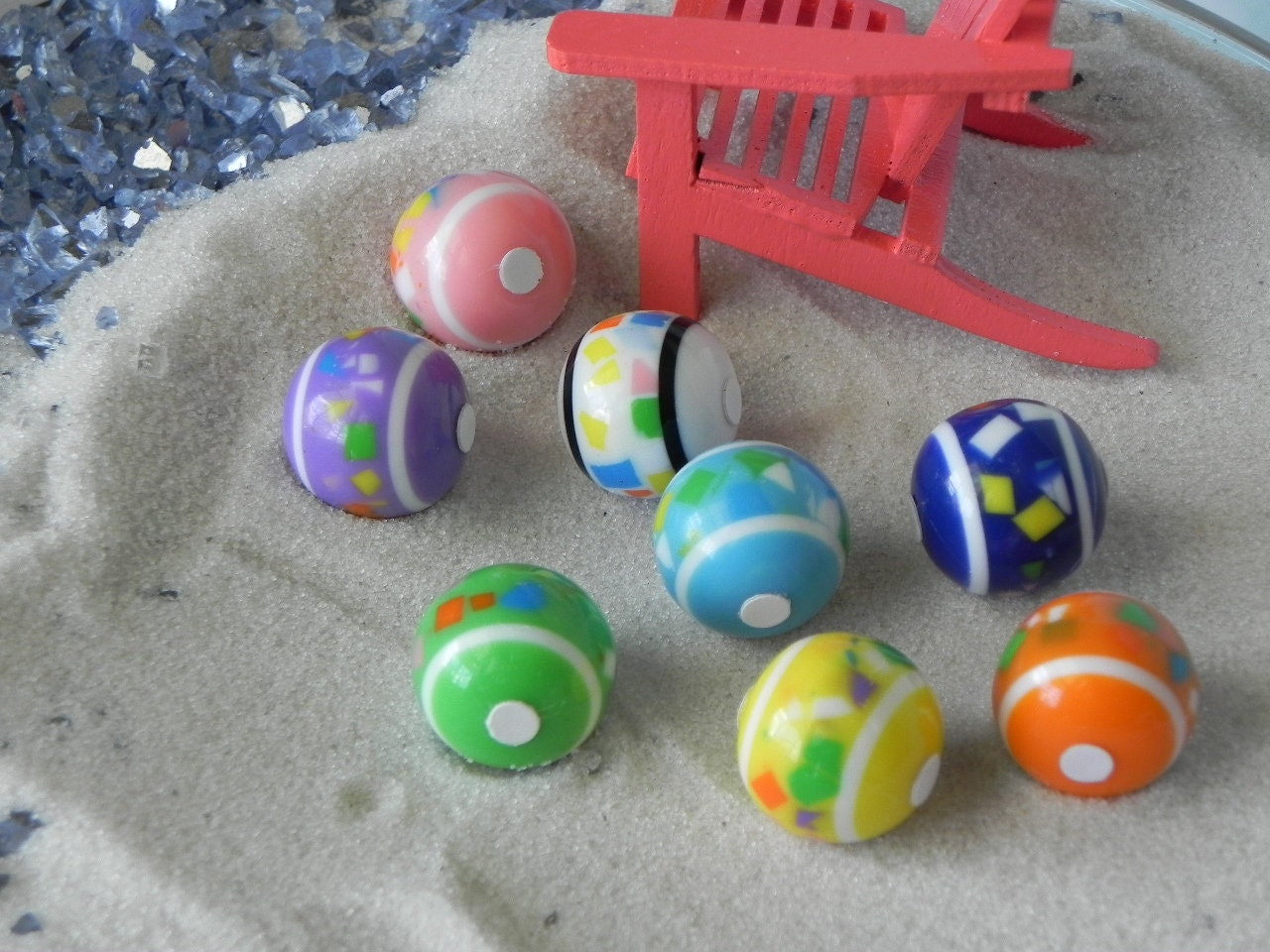 Miniature Beach Ball ONE, Mini Coastal Garden Accessories, Fairy Garden ...