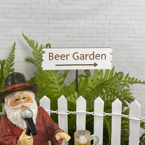 Miniature Gnome Western Country Crooner, Beer Garden Sign, Mini Beer ...