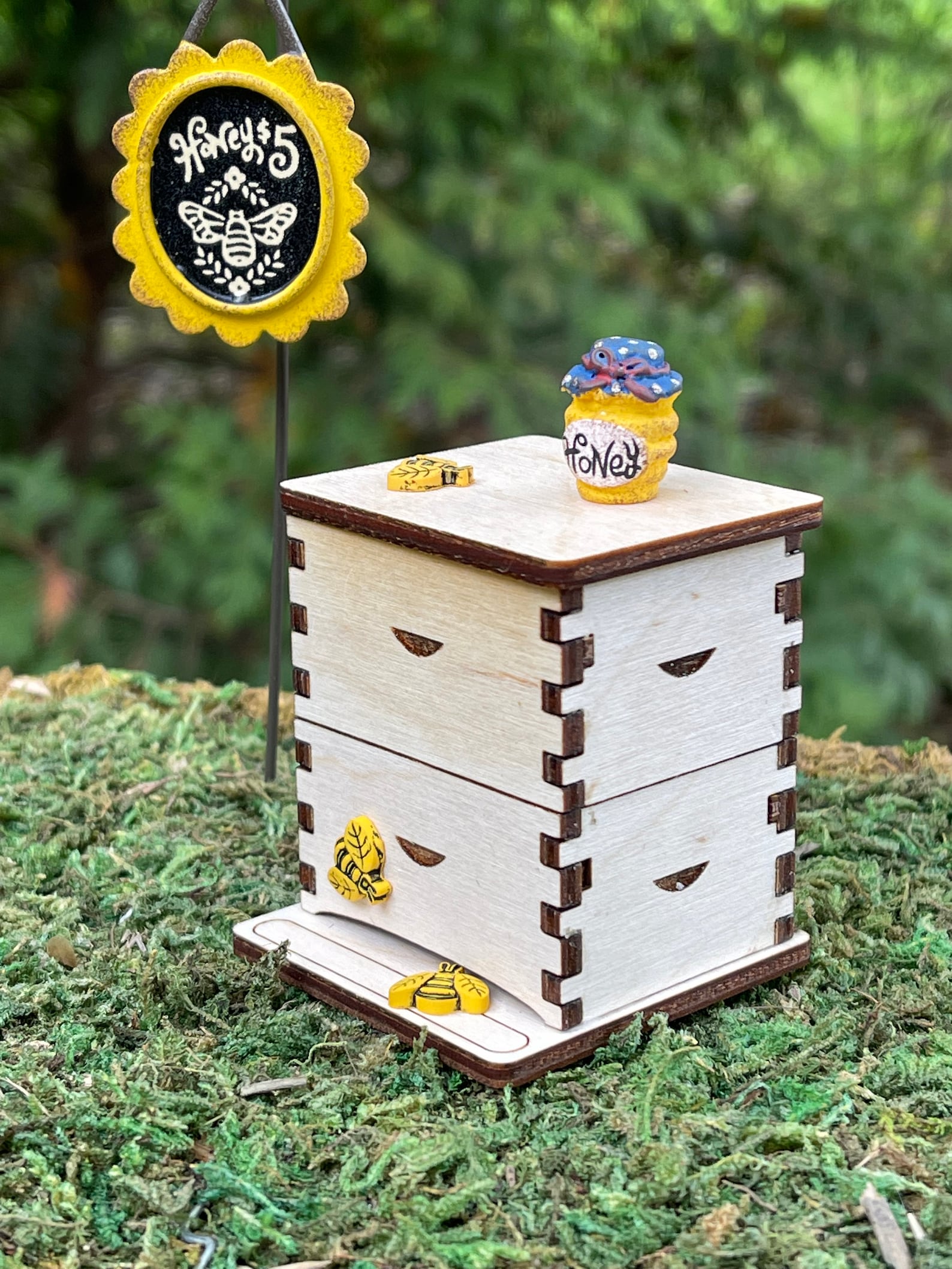 Miniature Bee Hive, Miniature Bees, Miniature Honey, Bee Keeper's Gift ...