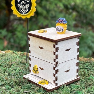 Miniature Bee Hive, Miniature Bees, Miniature Honey, Bee Keeper's Gift ...