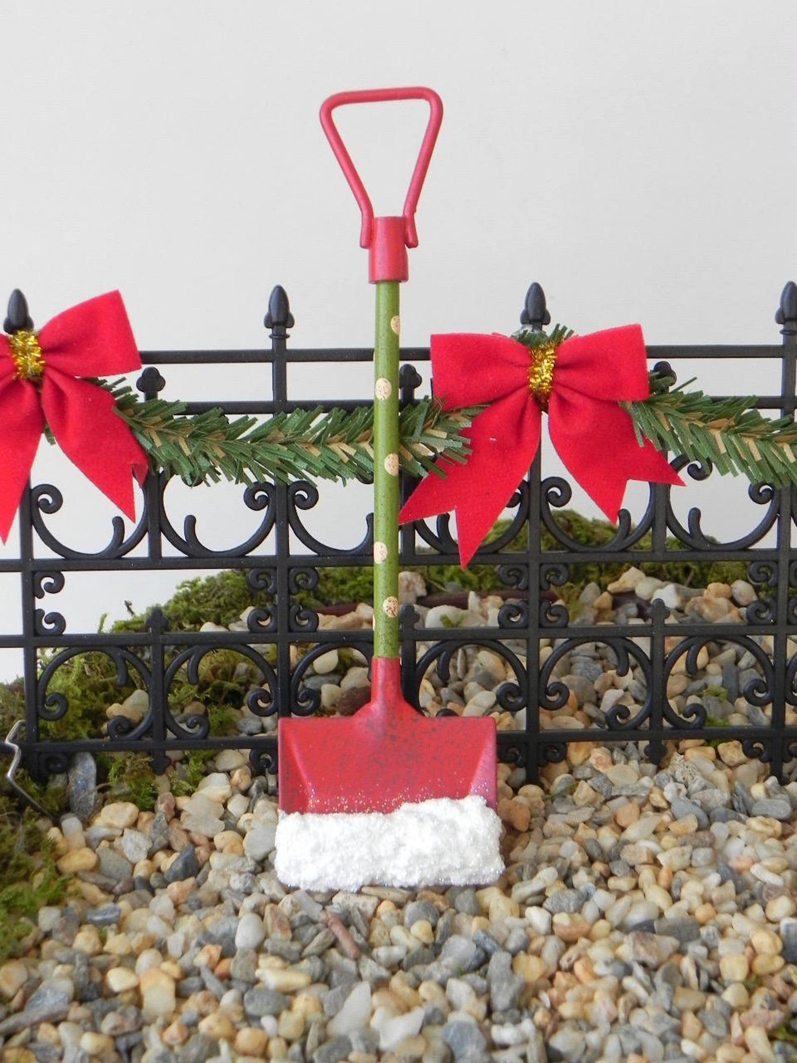 Miniature Snow Shovel fairy garden accessories winter | Etsy
