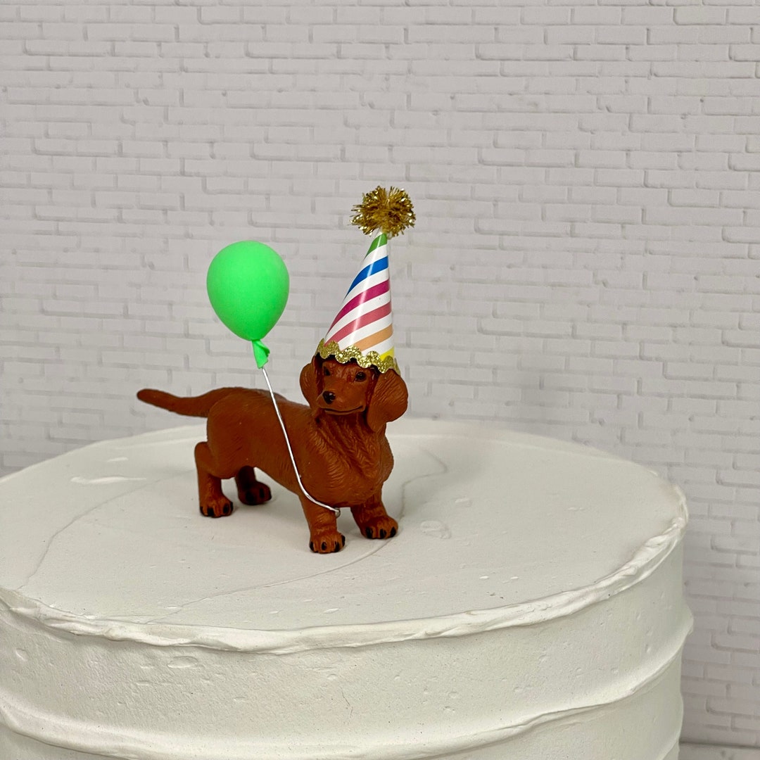 Miniature Dachshund Dog Party Birthday Cake Topper, Weiner Puppy, Fairy ...