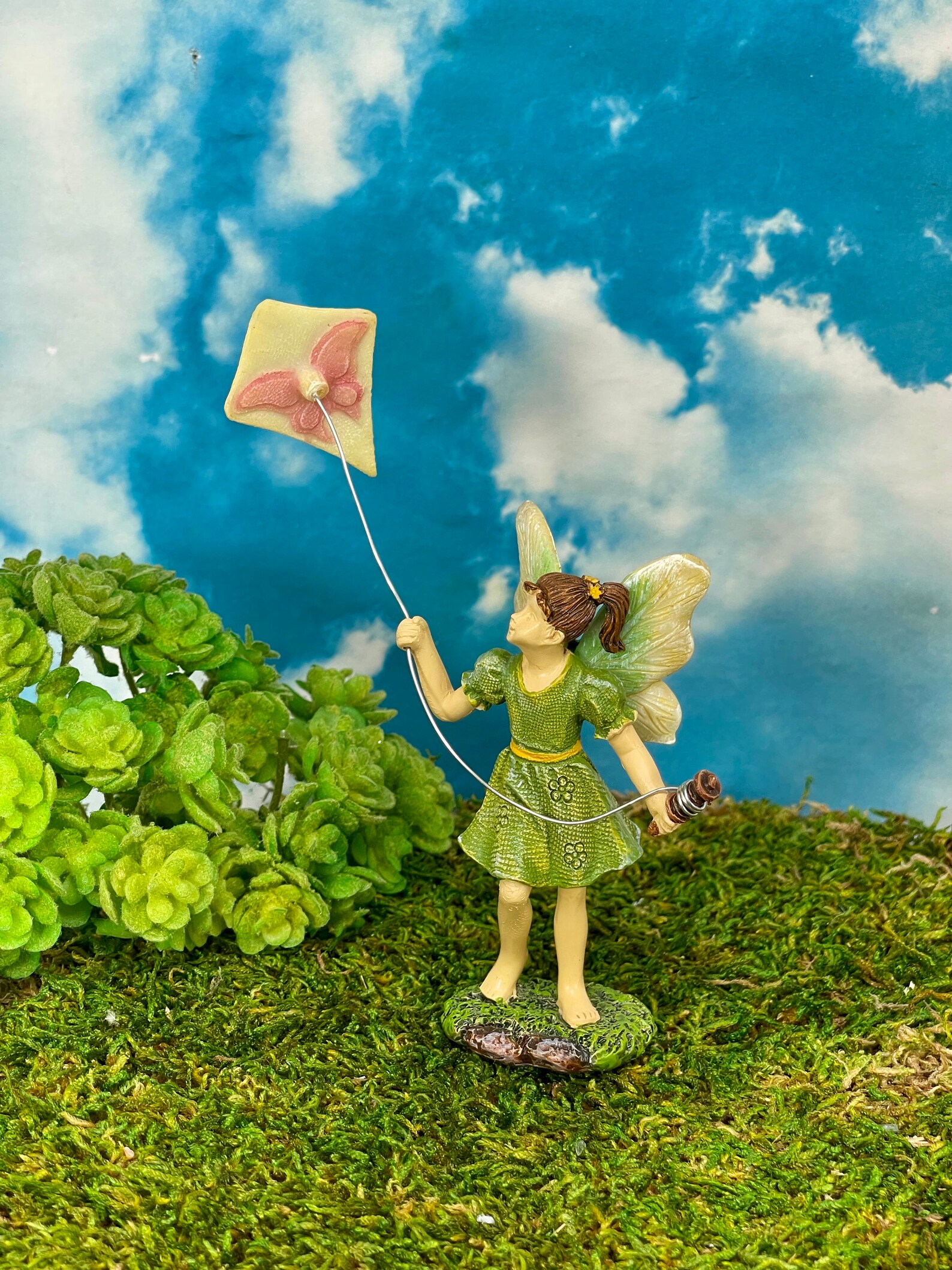 Fairy Flying Kite, Miniature Kite, Figurine, Fairy Garden Accessories ...