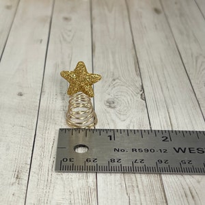 Miniature Christmas Tree Topper, Gold Glitter Star Embellishment ...