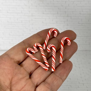 Miniature Candy Canes, Mini Embellishments, Peppermint Cane Non-edible ...