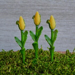 Miniature Corn Stalks, Set of 3, Fairy Garden Accessories, Fall ...
