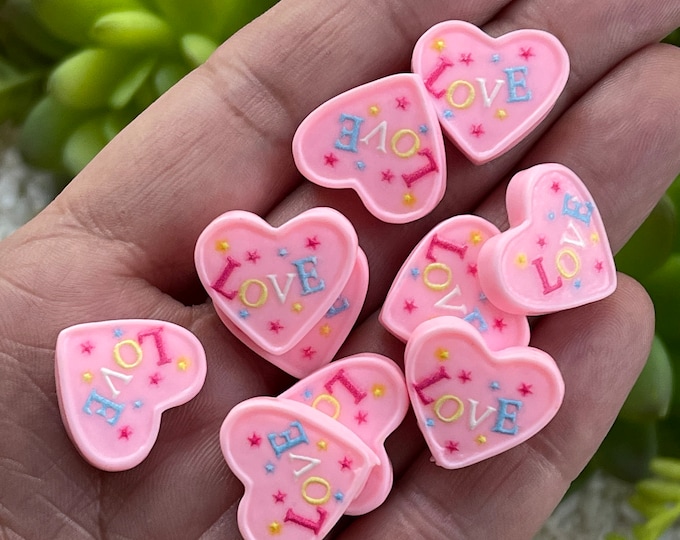 Miniature Heart Flatback Kawaii, Valentine's Embellishments, Heart ...