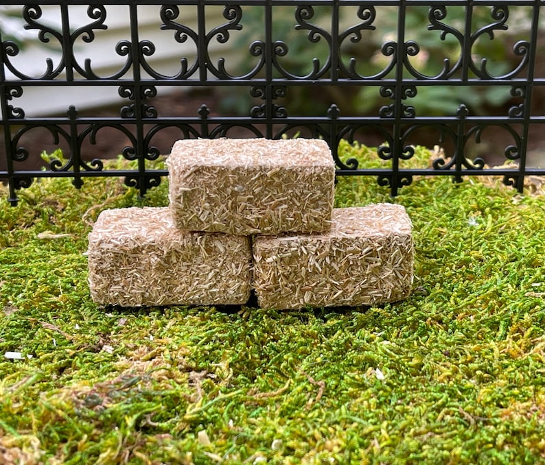 Mini Hay Bales Miniature Hay Bales Halloween Miniatures Etsy