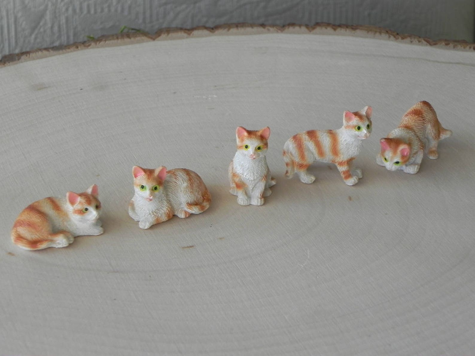 ONE Miniature Cat, Fairy Garden Cats, Terrarium Miniatures, Orange ...