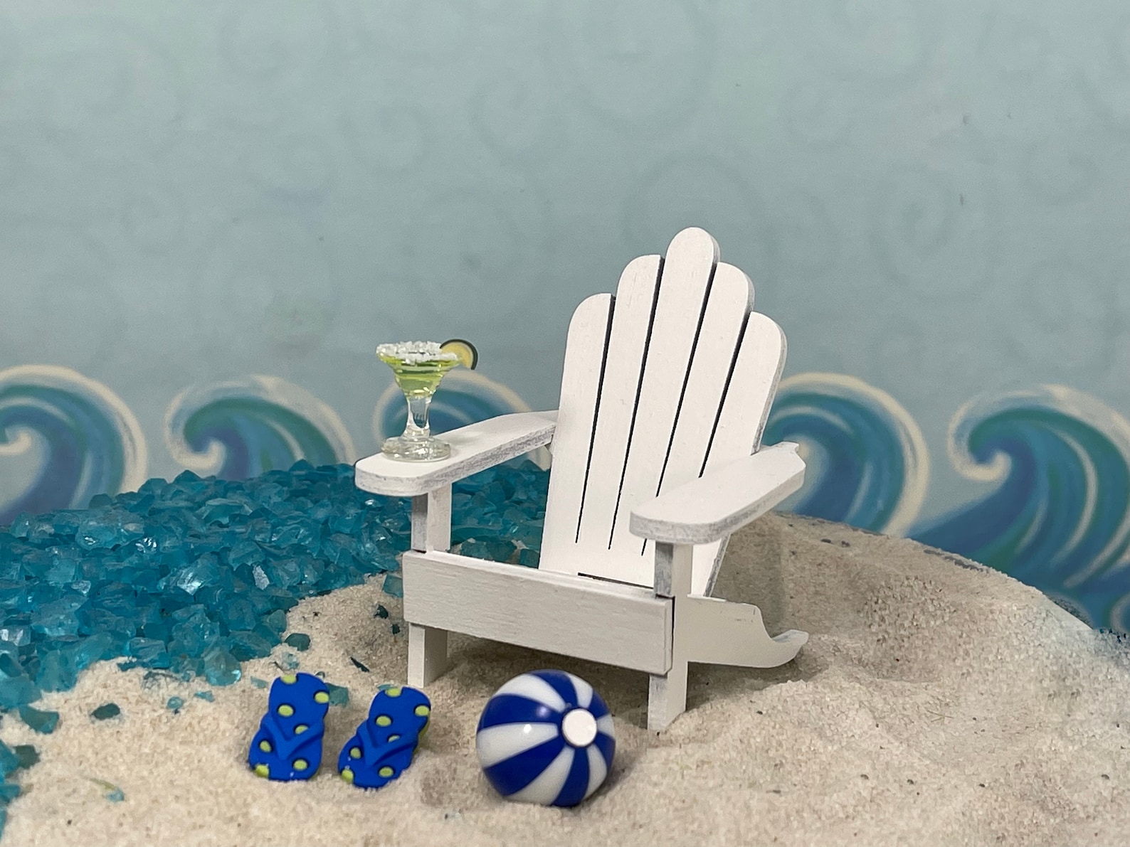 Handcrafted Miniature Adirondack Chair, 2 Chairs Fit on 6" Cake Top ...