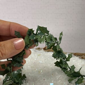Miniature Artificial Holly Leaf Garland Roping, Mini Floral Supplies ...