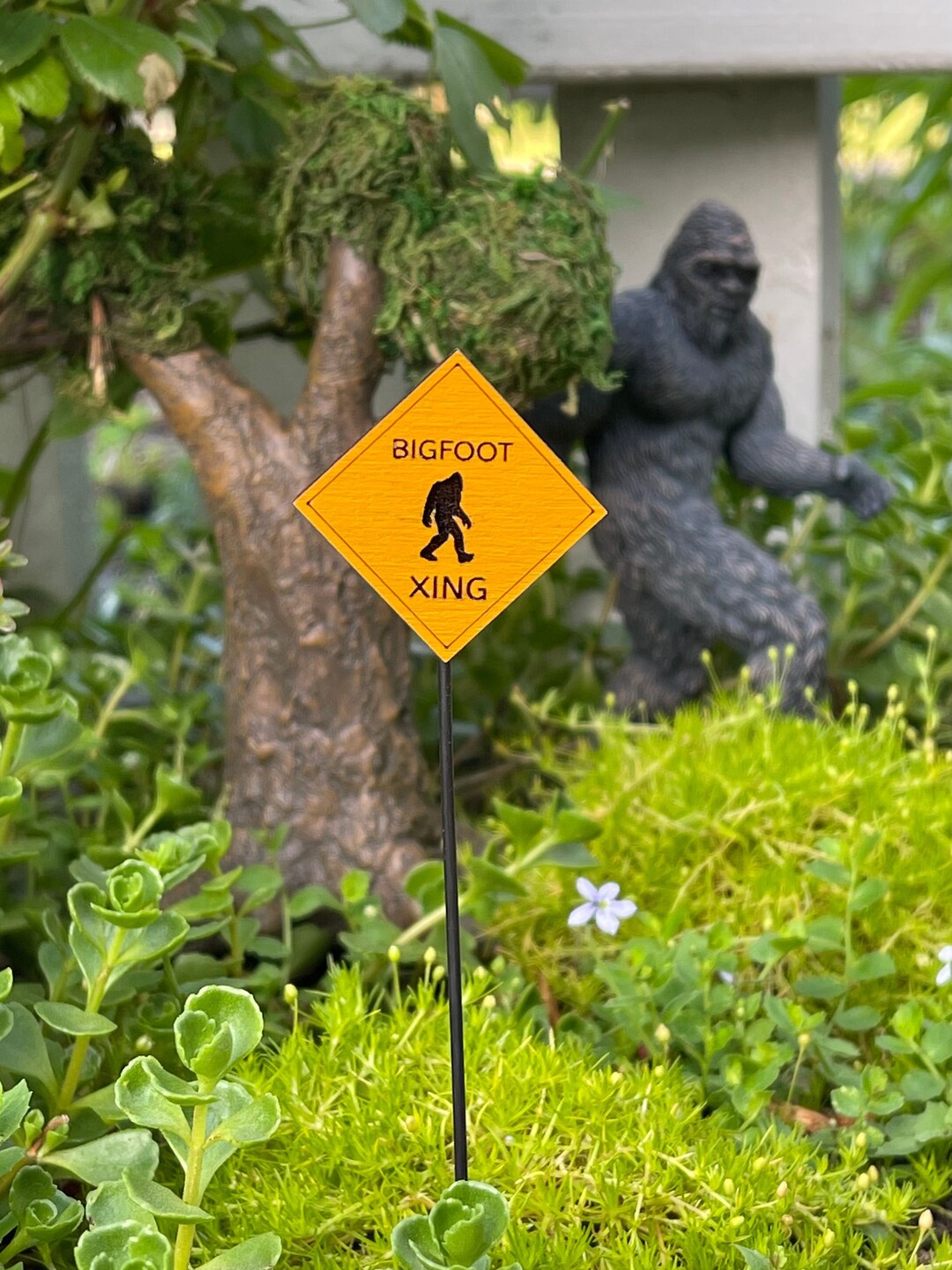 Miniature Bigfoot Sign, Bigfoot XING Sign, Fairy Garden Accessory ...