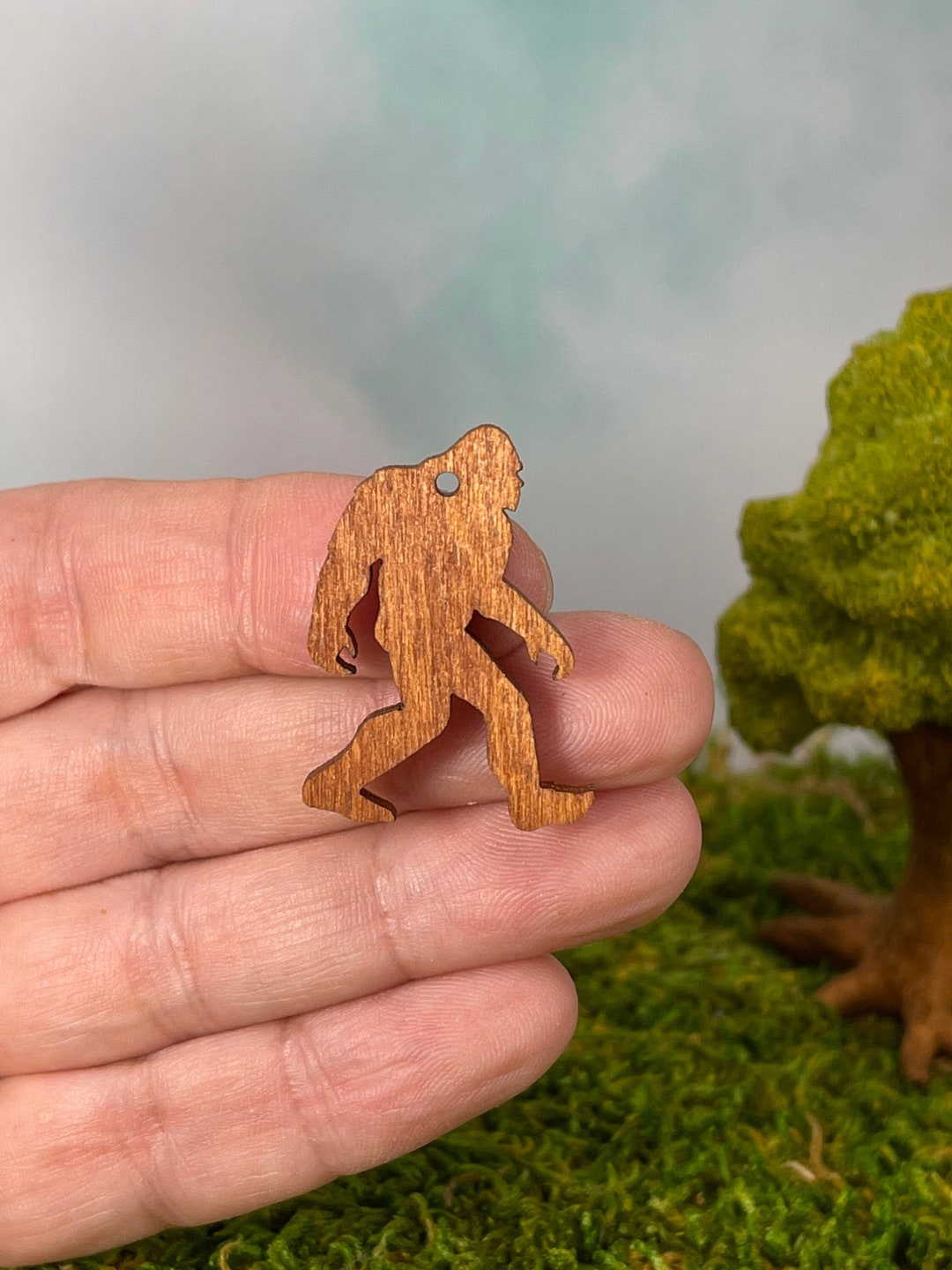 Mini Bigfoot, Small Miniature Bigfoot, With Hole, Wooden Cutout Laser ...