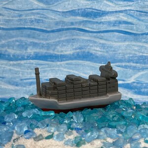 Miniature Cargo Ship, Plastic Model, Cupcake Cake Topper, Figure, Fairy ...