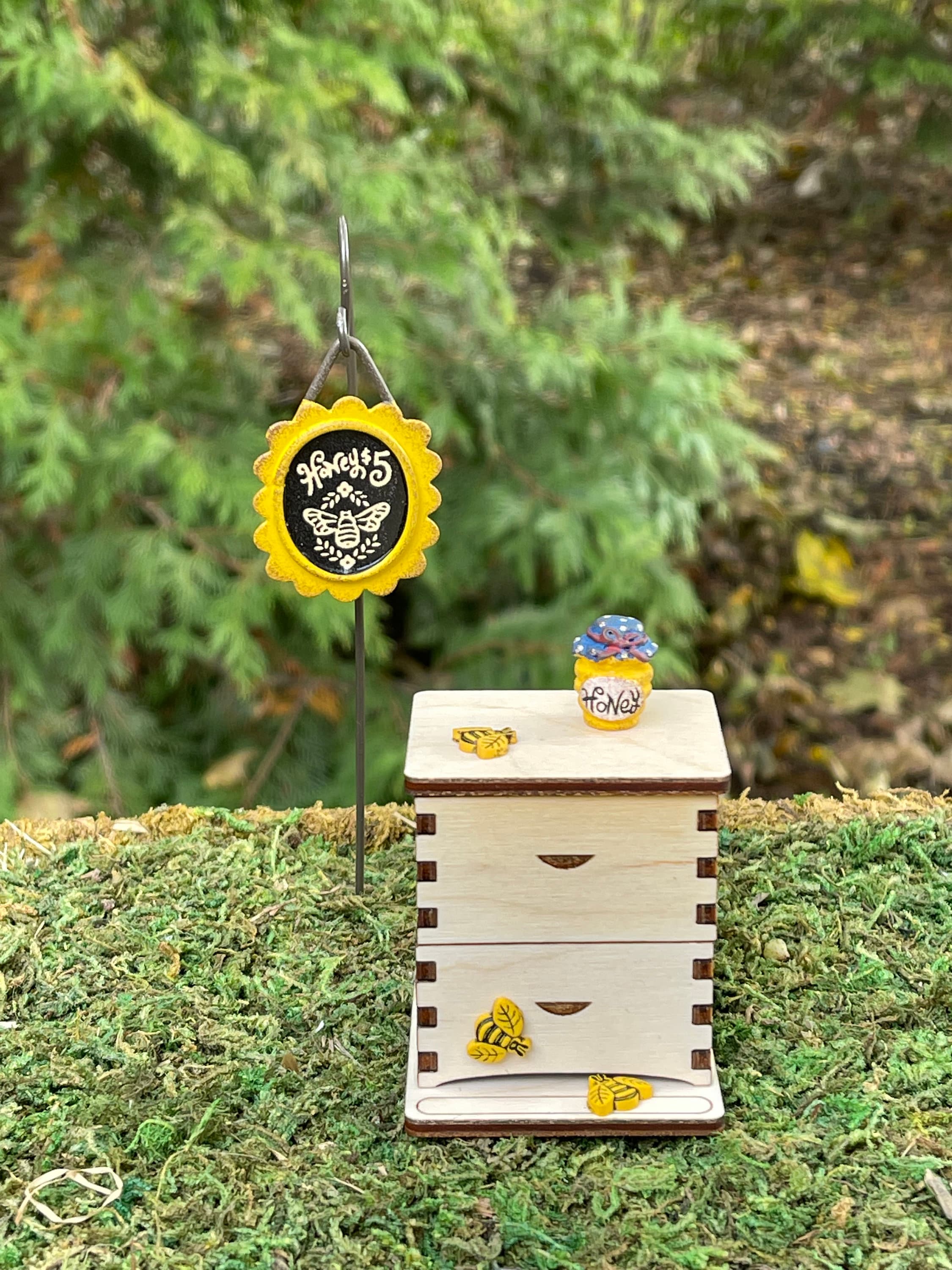 Miniature Bee Hive, Miniature Bees, Miniature Honey, Bee Keeper's Gift ...
