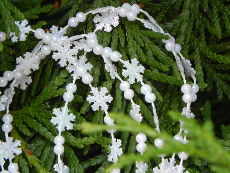 Miniature Snowflake Garland Fairy Garden Accessories Craft | Etsy