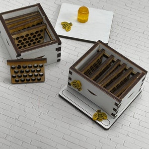 ONE Miniature Bee Hive, Miniature Beehive, Miniature Honey Jar, Bee ...