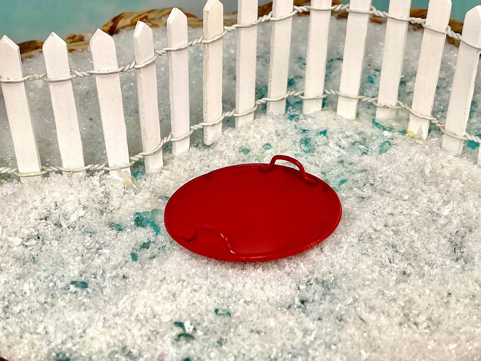 Miniature Snowman Mini Round Sled Miniatures for Dollhouse - Etsy