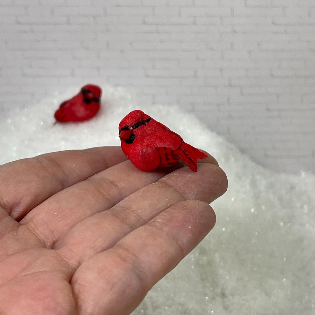 Miniature Cardinal Mushroom Bird, Artificial Mini Artificial Supplies ...