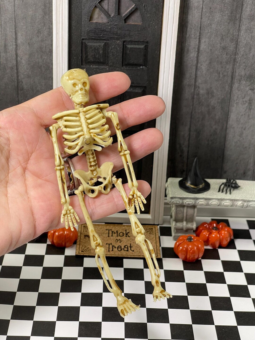 Miniature Skeleton Halloween Miniature, Supply for Mini Haunted House ...
