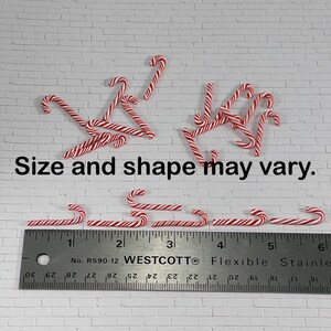 Miniature Candy Canes, Mini Embellishments, Peppermint Cane Non-edible ...