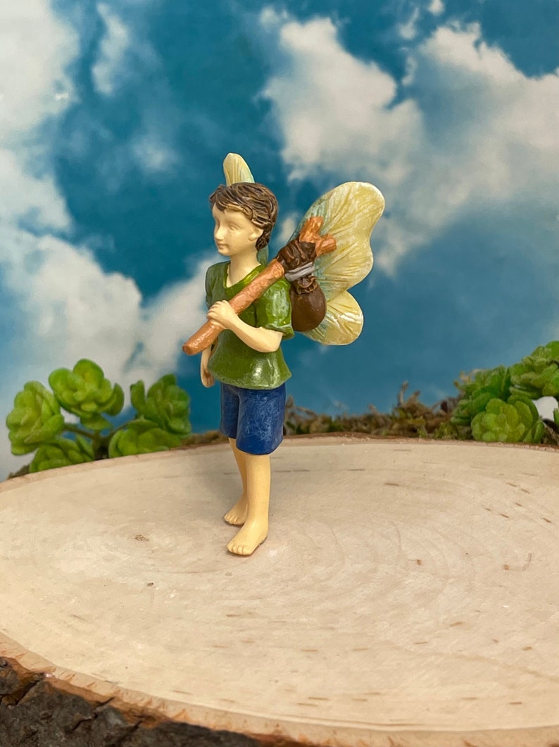 Miniature Boy Fairy for Fairy Garden Fairy With Hobo Bag - Etsy