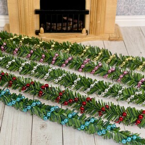 Miniature Christmas Garland Artificial Pine Wired, Roping Bead Garland ...