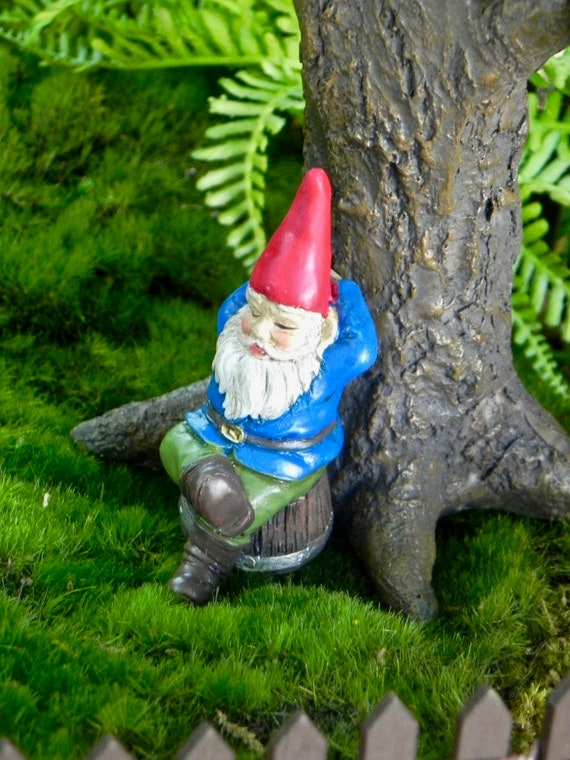 Miniature Garden Gnome Sleeping Handcrafted Sign Fairy | Etsy