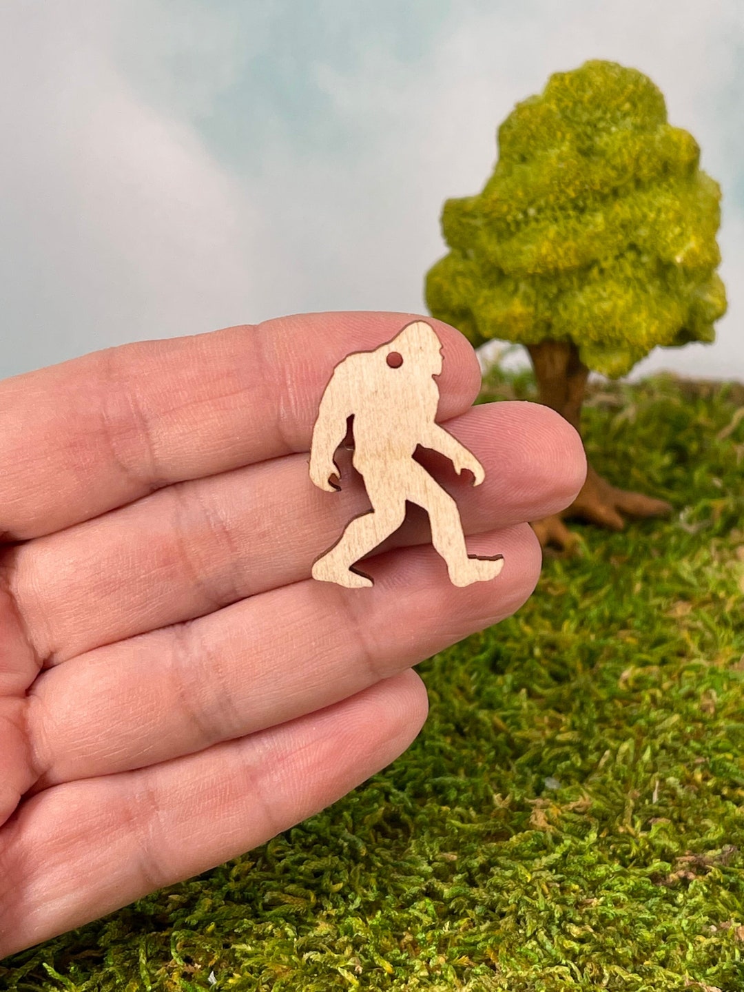 Mini Bigfoot, Small Miniature Bigfoot, With Hole, Wooden Cutout Laser ...
