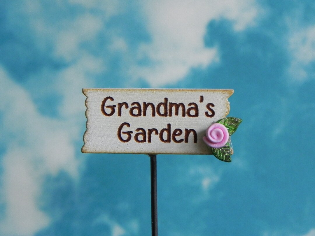 Fairy Garden Sign - Grandma's Garden Miniature Accessory - Etsy