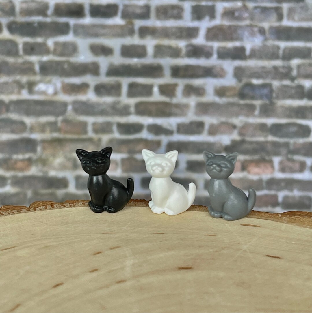3 Miniature Cats, Tiny Kittens, Micro Mini Cat, Fairy Garden ...