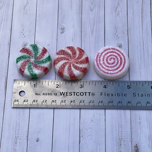 3 Swirl Peppermint Faux Candy, Christmas Craft Supply, Three Different ...