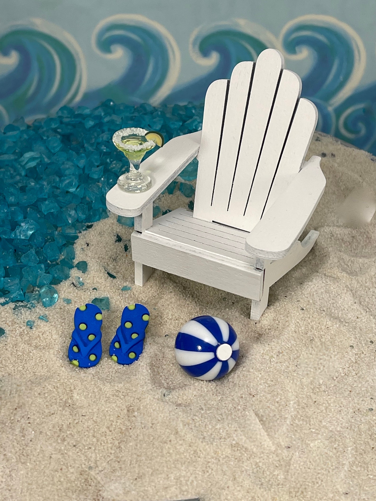 Handcrafted Miniature Adirondack Chair, 2 Chairs Fit on 6" Cake Top ...